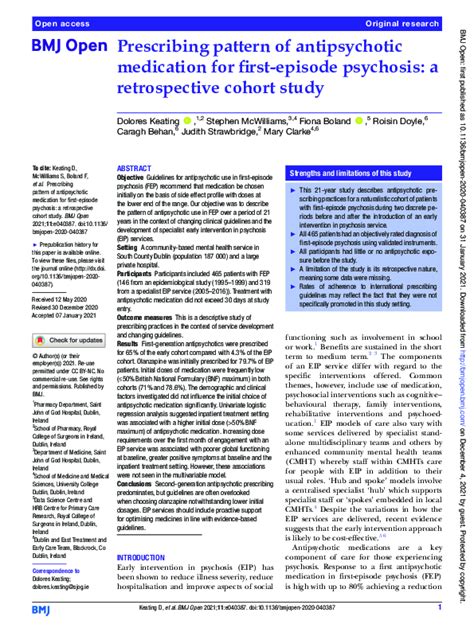 Pdf Prescribing Pattern Of Antipsychotic Medication For First Episode Psychosis A