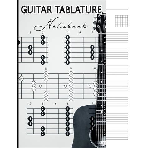 Buy Guitar Tablature Notebook 6 String Guitar Chord Manuscript Staff