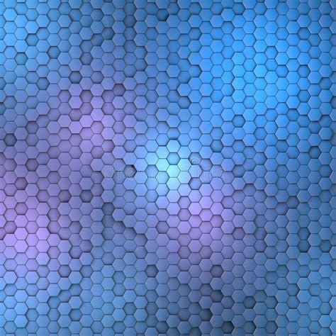 Abstract Futuristic Surface Hexagon Pattern With Colorful Light 3d Rendering Stock Illustration