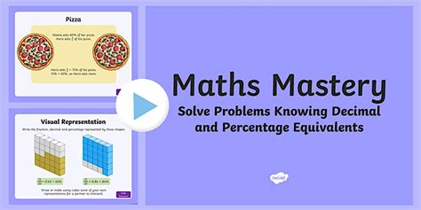 Year 5 Fractions And Decimals Solve Problems Decimal And Percentage