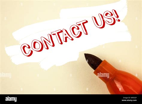 Handwriting Text Writing Contact Us Motivational Call Concept Meaning Reaching Us Will Make