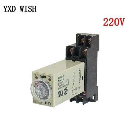 H3y 2 Ac 220v Time Relay 0 1 3 30 60 Minute With Base Timer Delay