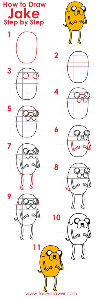 Jake Adventure Time Learn How To Draw Step By Step Easy Steps