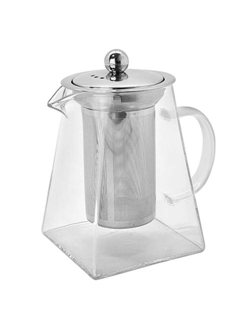 ᐉ Заварник скляний з металевим ситом Edenberg із нержавіючої сталі 950 мл Прозорий 19023А