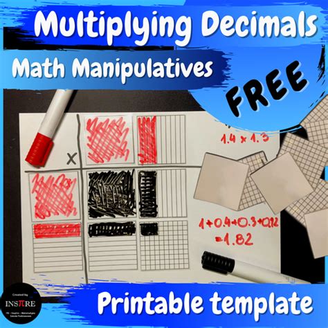 Free Math Manipulatives Multiplying Decimals Using Area Models Printable Pdf