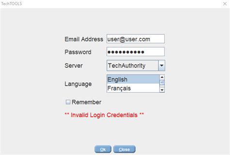 Techtools Workaround For Invalid Credentials” Witech 20 Knowledge Base