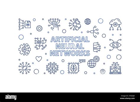 Artificial Neural Networks Concept Thin Line Horizontal Minimal Banner Vector Ai Networks