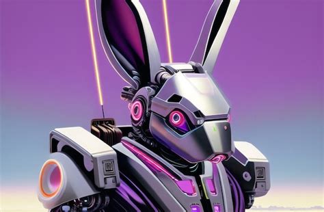 Premium Photo Cute Easter Bunny Robot In Creative Background Easter Theme Design Happy Easter