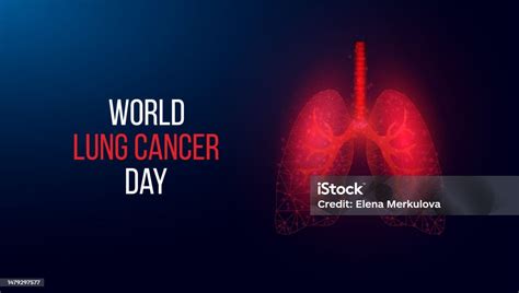 세계 폐암의 날 개념 빛나는 낮은 폴리 폐가 있는 배너 템플릿입니다 미래 지향적 인 현대 추상 어두운 배경에 격리 벡터 그림 폐암에 대한 스톡 벡터 아트 및 기타 이미지