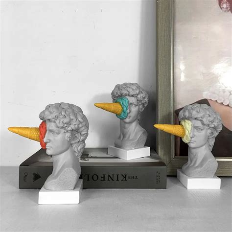 Mythology Resin Figure Ice Cream David Statue Ornaments Living Room