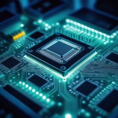 Premium Photo Integrated Microchip Circuit Board For Server Central Computer Processor