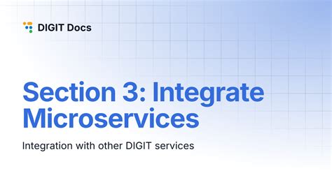 Section 3 Integrate Microservices Digit Docs