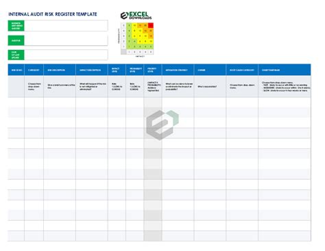 [free] Internal Audit Risk Register Excel Template