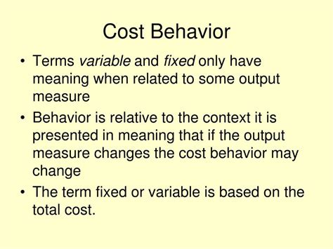 PPT Cost Behavior PowerPoint Presentation Free Download ID