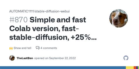 Simple And Fast Colab Version Fast Stable Diffusion 25 Speed