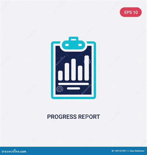 Two Color Progress Report Vector Icon From Business Concept Isolated Blue Progress Report