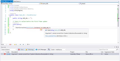 C Consuming RESTful Web Services In Unity3d Cannot Convert From