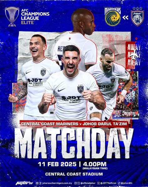Info Siaran Langsung Central Coast Mariners Vs Jdt Di Acle 2025 Live Streaming Notaria