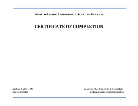 CERTIFICATE OF COMPLETION Obstetrics Gynecology Training