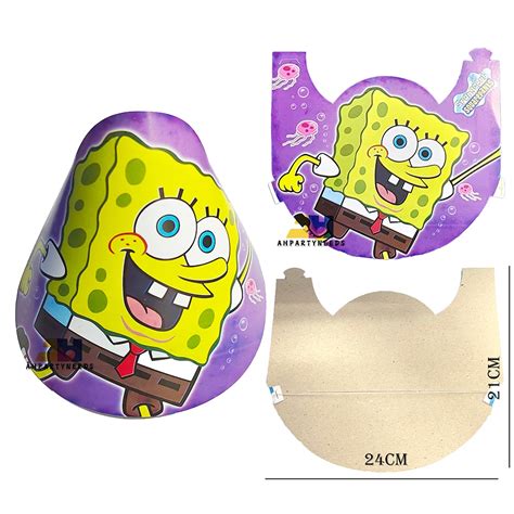 10pcs Spongebob Party Hat For Birthday Party Partyneeds
