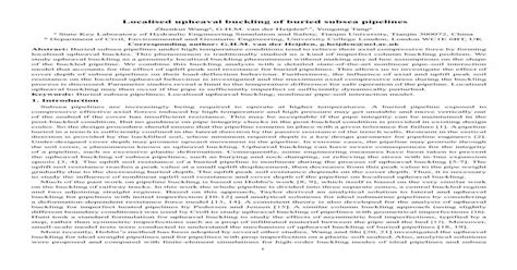 Pdf Localised Upheaval Buckling Of Buried Subsea Pipelines Dokumen Tips