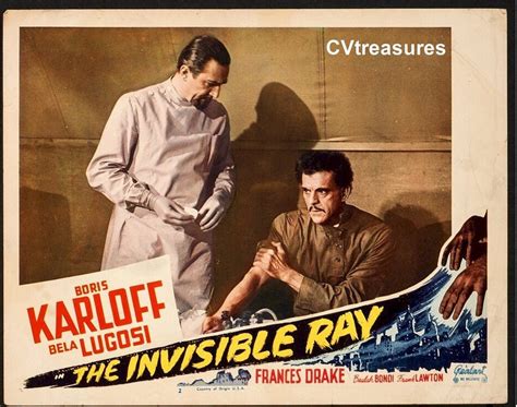 Classic Horror Movie Poster Lobby Card The Invisible Ray Boris Karloff