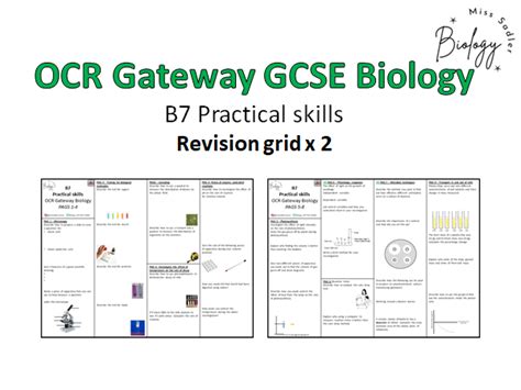 Ocr Gateway Biology Gcse Revision Grid B7 Practical Skills Teaching