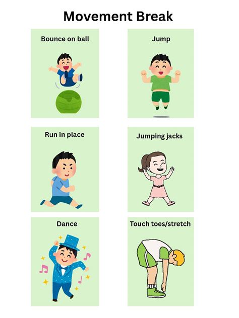 Sensory Break Cards Printable Movement Proprioceptive And Calming Strategies Fo