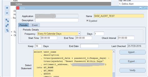 Oracle Apps Oracle Alert Creation Example