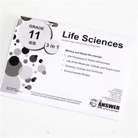 Grade 11 Life Sciences 3 In 1 Ieb The Answer Series