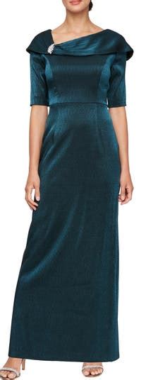 Alex Evenings Foldover Column Gown Nordstrom