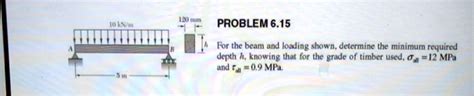 Problem 6 15 For The Beam And Loading Shown Determine The Minimum Required Depth H Knowing