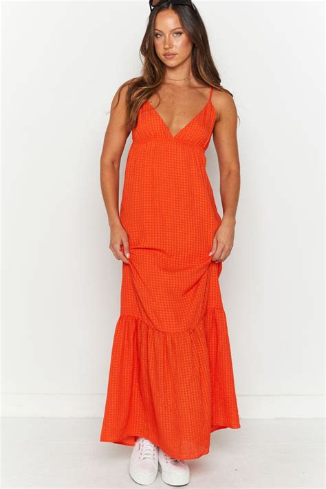 Lantana Orange Tiered Maxi Dress Shopperboard