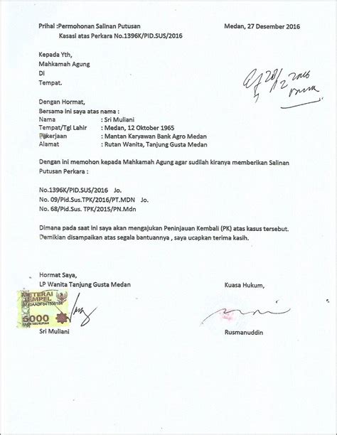 Contoh Surat Peninjauan Kembali Tunjangan Kerja Surat Lamaran Kerja