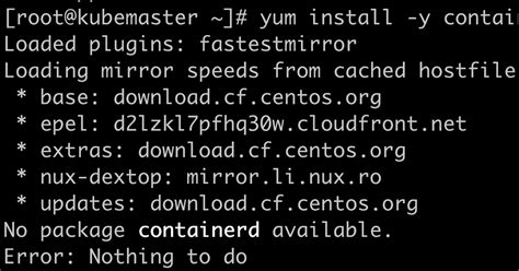 Solved No Package Containerd Available Cloud Devops Automation