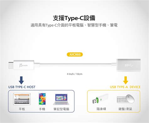 J5create Usb3 1 Type C公對usb3 0 A母 轉接線 Jucx05