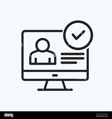 User Profile Icon With Verification Checkmark On Screen Stock Vector Image And Art Alamy
