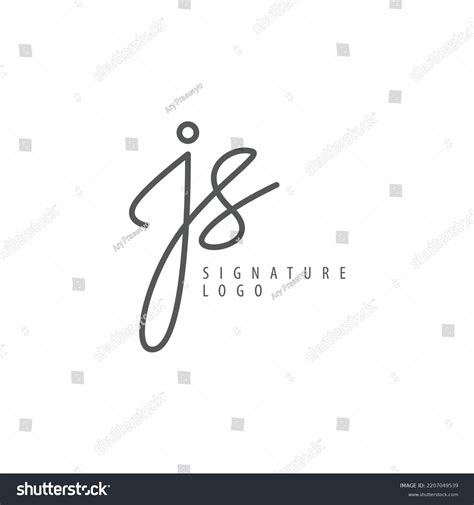 Js Initial Based Vector Logo Handwriting Stock Vector Royalty Free