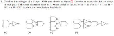 Solved Consider Four Designs Of A Input AND Gate Shown Chegg Com
