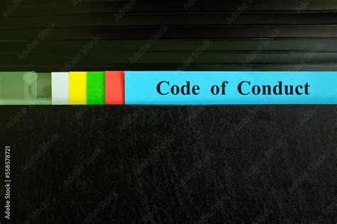 Code Of Conduct File Record In Black Binder Folder Company Code Of
