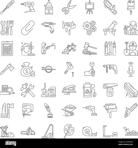Tools Linear Icons Signs Symbols Vector Line Illustration Set Stock Vector Image And Art Alamy