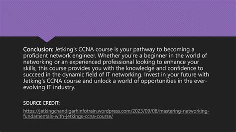 Mastering Networking Fundamentals With Jetkings Ccna Course Pptx Computer Networking