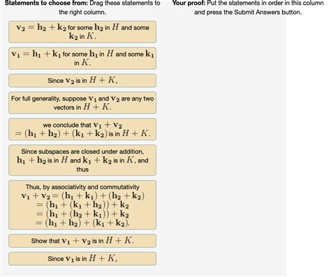 Solved Statements To Choose From Drag These Statements