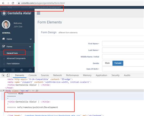 the project demo has a code conflict · issue 809 · colorlibhq