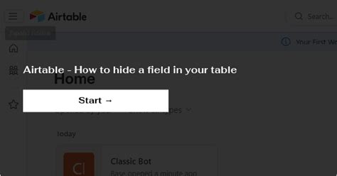 airtable how to hide a field in your table
