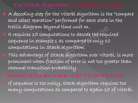 the stack algorithm vs viterbi algorithm ppt