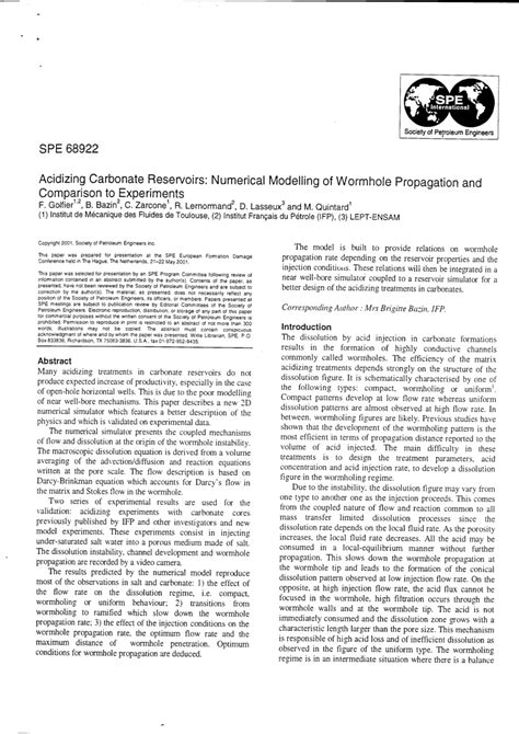 Pdf Acidizing Carbonate Reservoirs Numerical Modelling Of Wormhole Propagation And Comparison