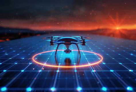 Digital Exploration Drone Surveys Solar City S Futuristic Vistas Generative Ai Stock