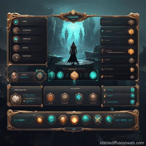 Elegant Modern Fantasy Game UI Stable Diffusion Online