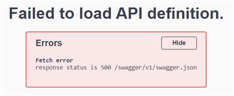 Core Failed To Load Api Definition Swagger 500 Error Stack